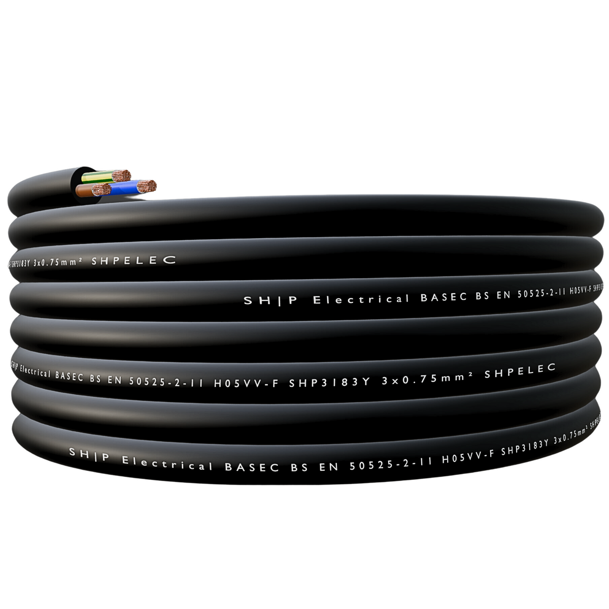 SHPELEC® 3183Y 3 Core Flexible Cable Black - 0.75mm – SHP Electrical