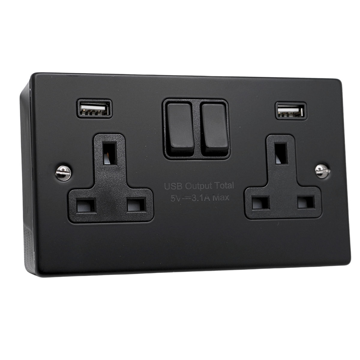 SH|P® 2 Gang 13A Switched Socket with 15W FASTCHARGE USB Ports (Type A ...