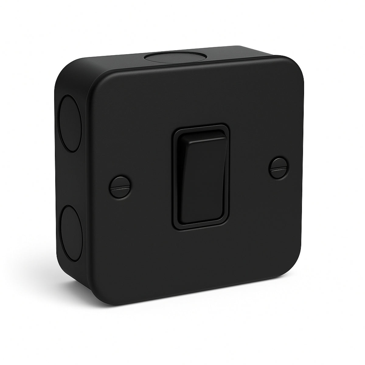 Matt Black Metal Clad 1 Gang 10A 2 Way Switch | Designer Light Switch ...