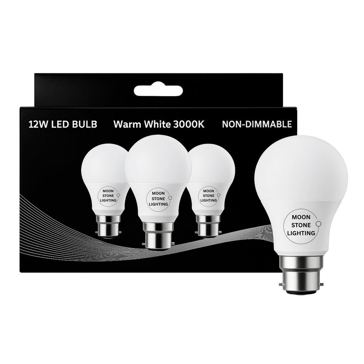 Moonstone Lighting 12W B22 LED Bulb – Warm White 3000K | Energy Saving ...