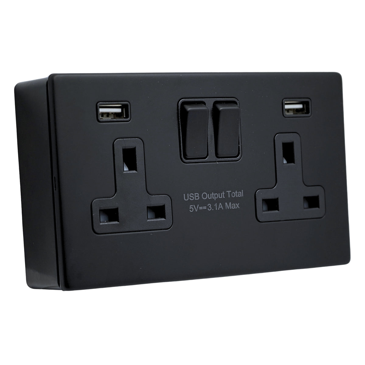 SH|P® Concealed 2 Gang 13A Switched Socket with 15W FASTCHARGE USB Por ...