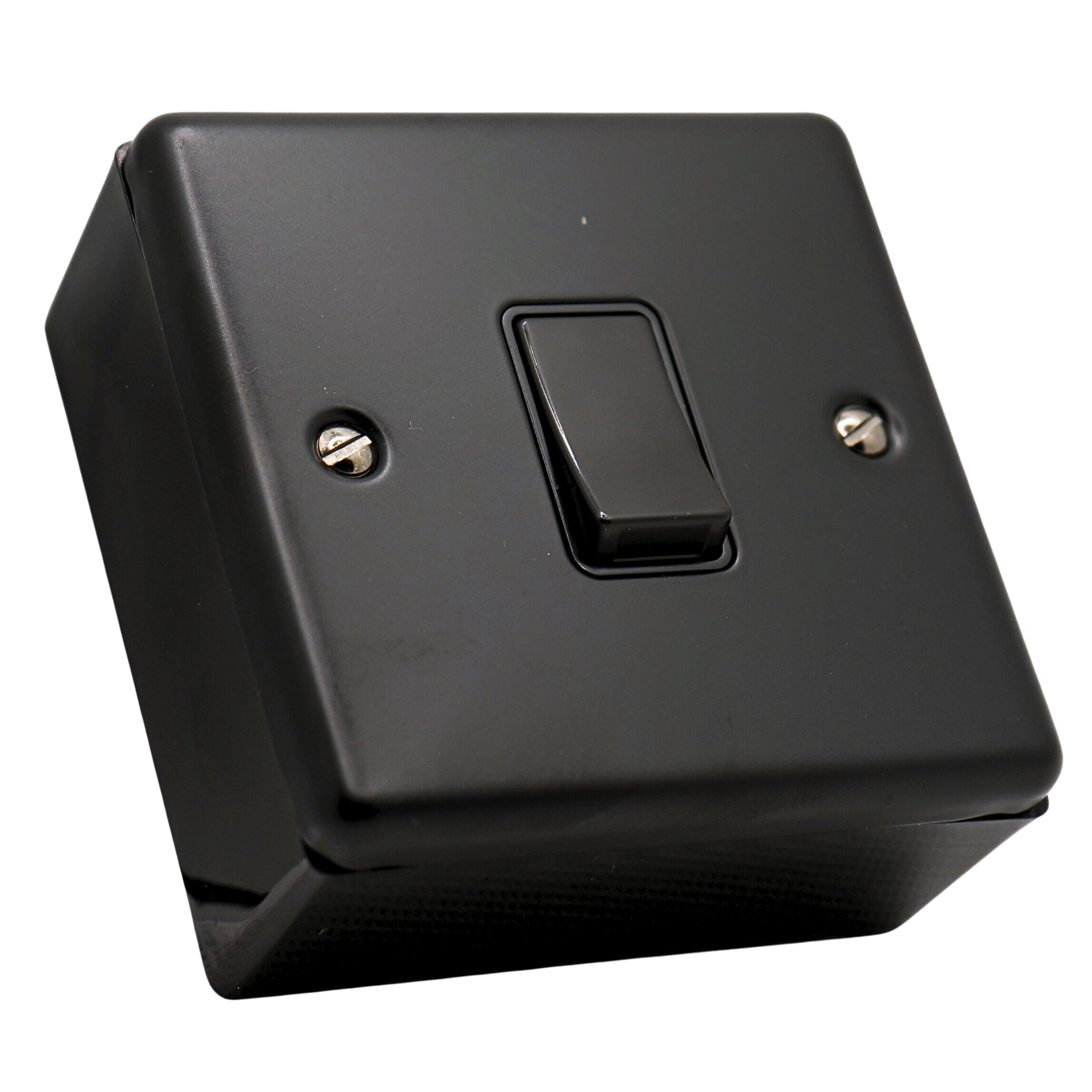 SHPELEC® Matt Black Finish 10A 1 Gang 2 Way Switch + PVC Surface Mount