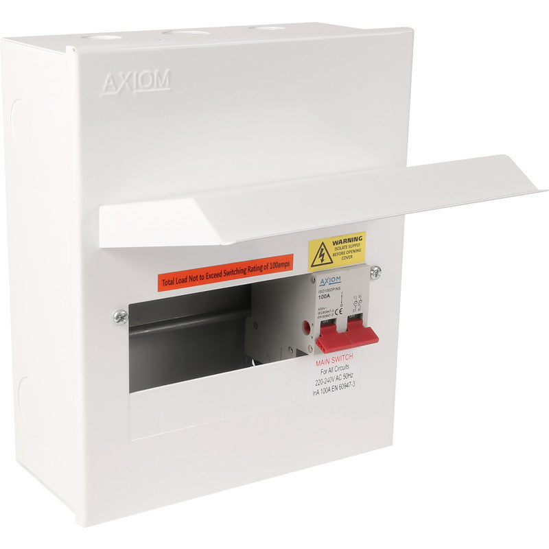 Axiom Metal 6 way 100A DP Consumer Unit 6 Way – SHP Electrical