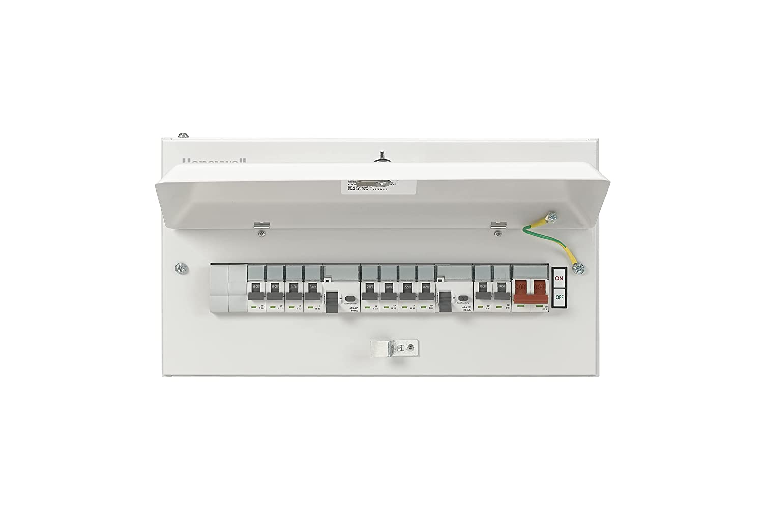 Honeywell Populated White Metal Consumer Unit Fuse Board 10Mcbs Loaded